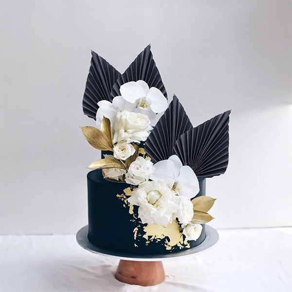 Spear Shape Paper Fans Black 2 Pack – Bakers Boutique