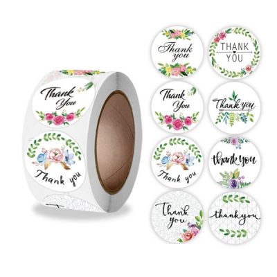 Thank You Sticker Roll Simple Floral – Bakers Boutique